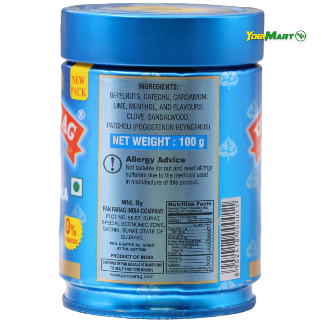 Pan Parag Pan Masala Tin 100g - Yogi Mart - Online Indian Grocery Store